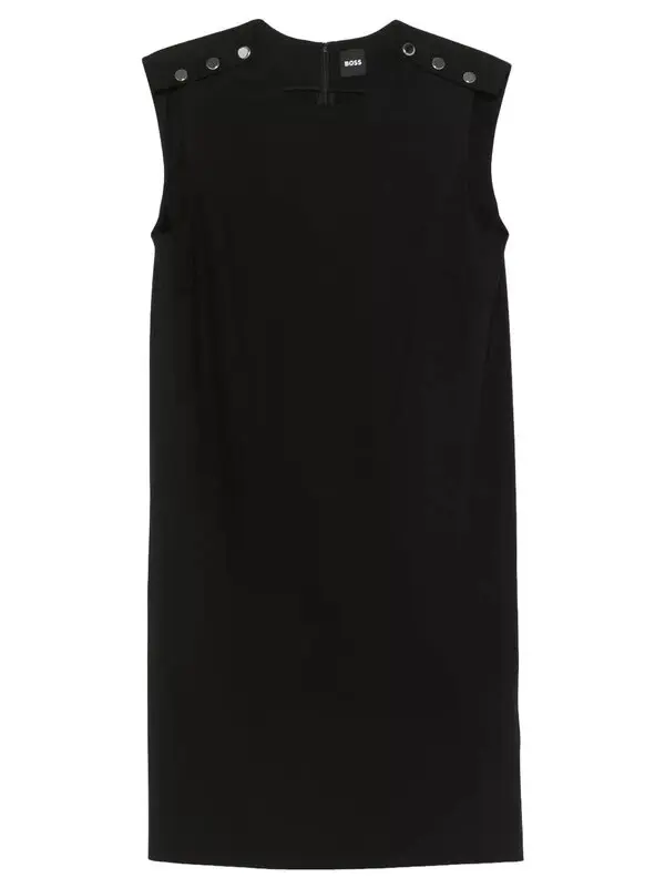 Hugo Boss Buttoned-shoulder Mini Dress - Black