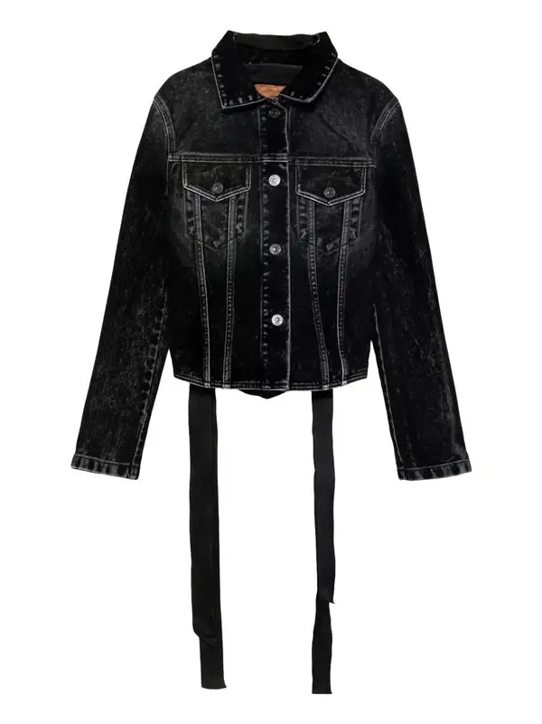 Balenciaga Lace-up Denim Jacket - Black