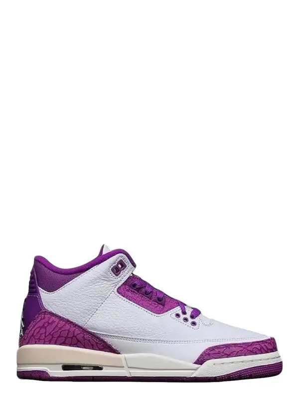 JORDAN 3 Retro Sneakers - White/vapor Green/vivid Purple
