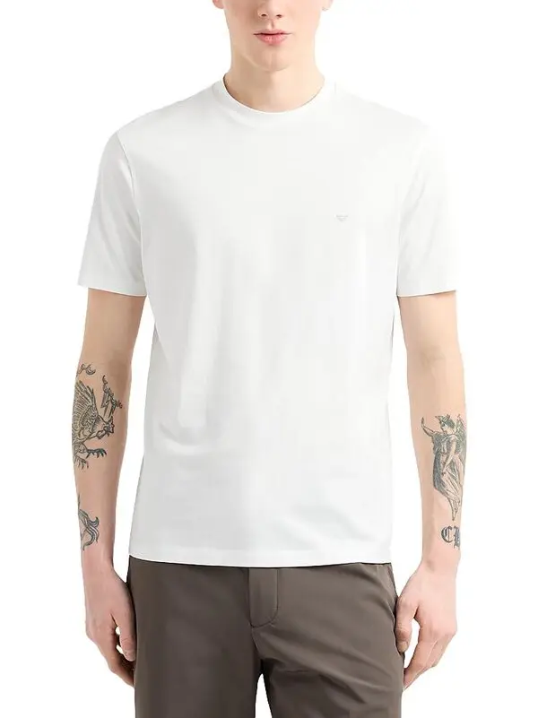 Emporio Armani Short Sleeve Logo Tee - Snow White