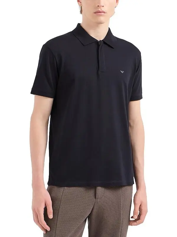 Emporio Armani Travel Essentials Cotton Polo - Navy Blue