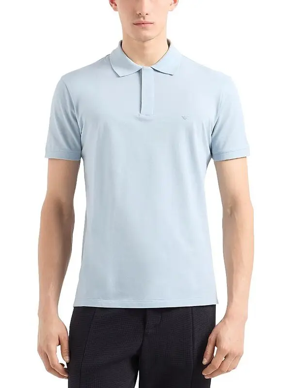 Emporio Armani Travel Essentials Cotton Polo - Pearl Blue