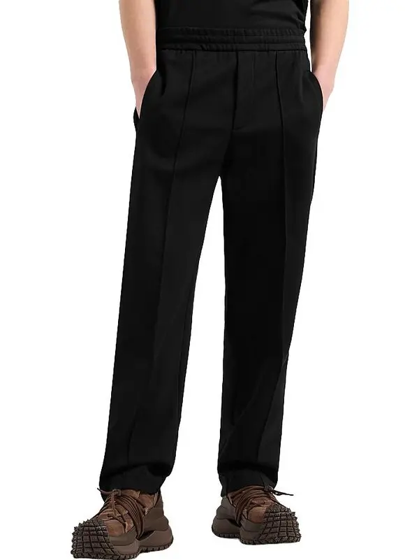 Emporio Armani Jersey Trousers With Logo Bands - Black Beauty