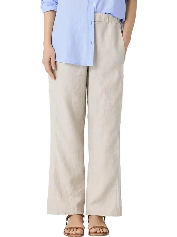 Eileen Fisher Linen Wide Ankle Pants - Unnatural