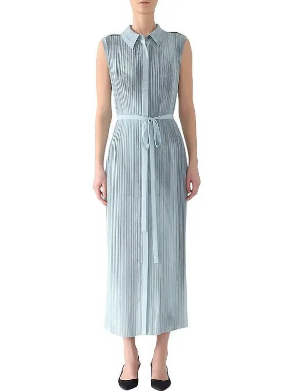 JASON WU Pleated Georgette Dress - Steel Blue