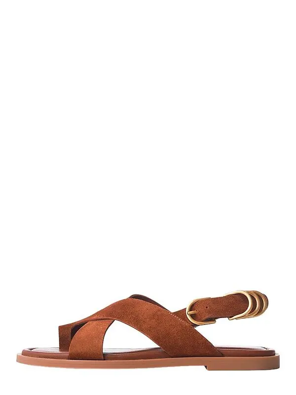 Rag & Bone Gia Toe Loop Sandals - Umber Suede