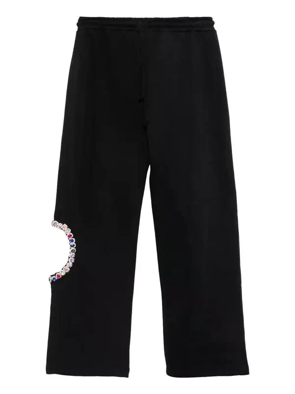 LOULOU Rhinestone-embellished Track Pants - Black