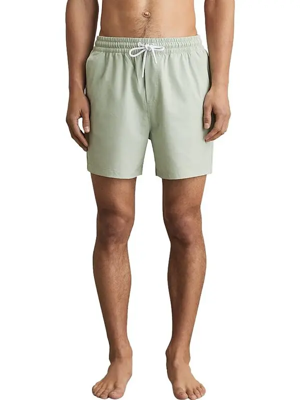 REISS Cliff Plain 4.9" Swim Shorts - Mint Green