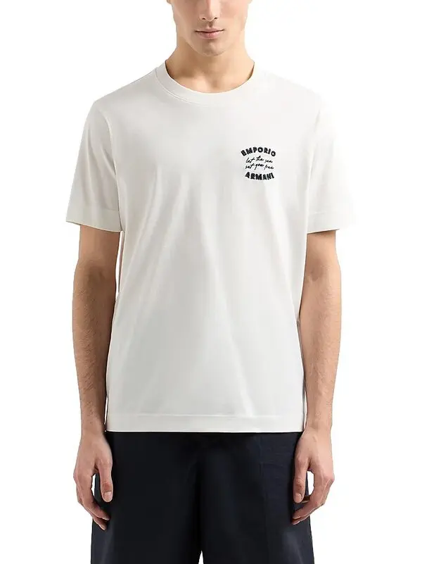 Emporio Armani Short Sleeve Logo Tee - Snow White