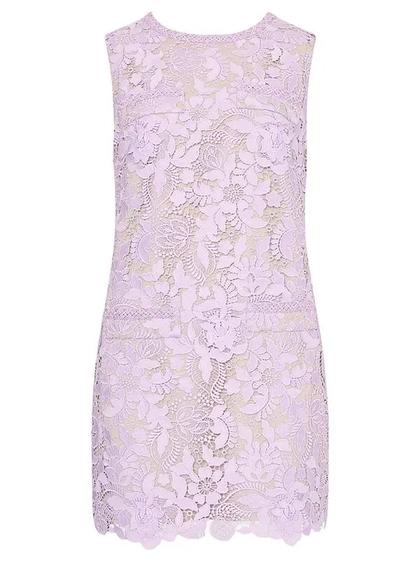 MILLY Garden Lace Mini Dress - Lilac