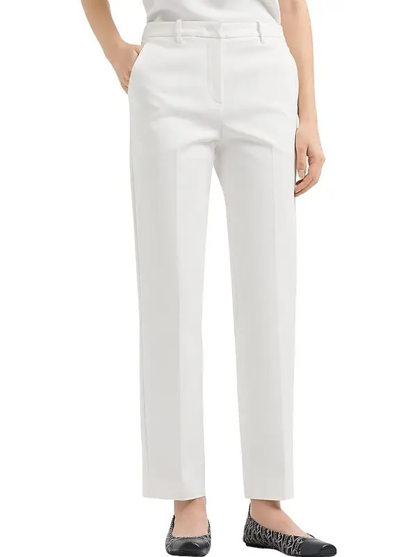 Emporio Armani Stretch Straight Leg Trousers - Off White