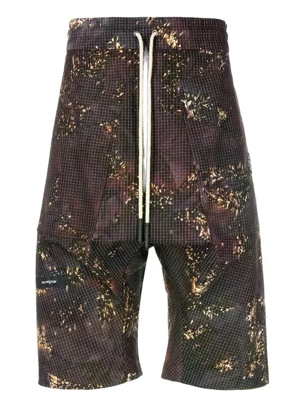 ISO.POETISM Abstract-print Knee-length Shorts - Purple