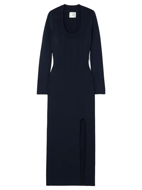 Galvan Atalanta Stretch-knit Midi Dress - Blue