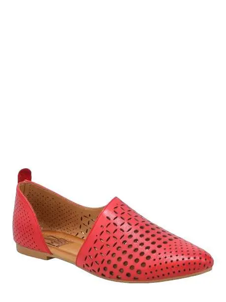 Miz Mooz Gwenna Leather D'orsay Flats - Scarlet