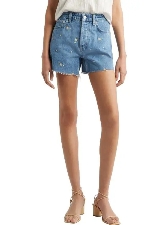 Rails Mesa Flower Embroidered Denim Shorts - Indigo Floral