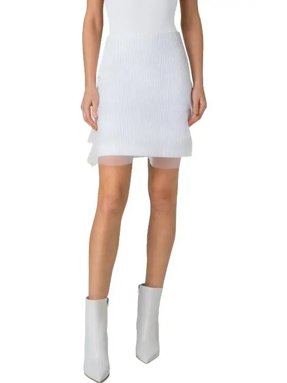 Akris Hatband Ruffle Rib Skirt - Pure White
