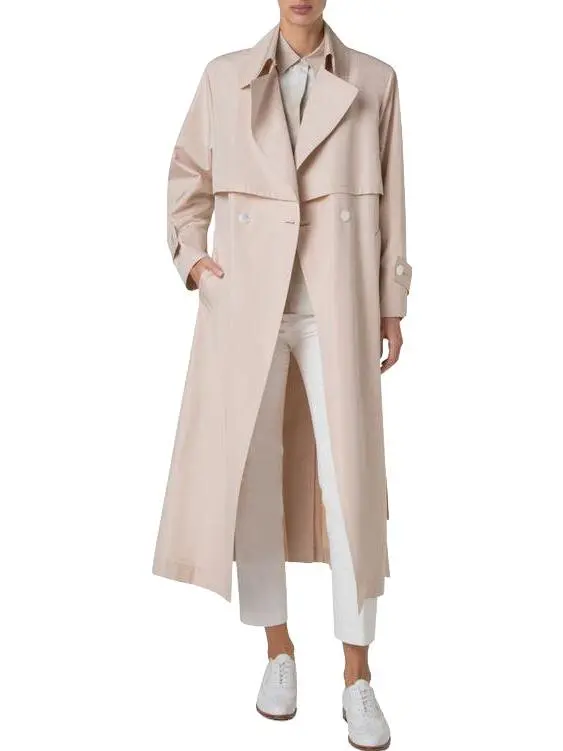Akris Haider Silk Taffeta Trench Coat - Sand