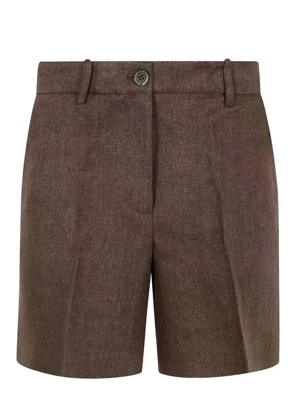 P.a.r.o.s.h Linen Shorts - Brown