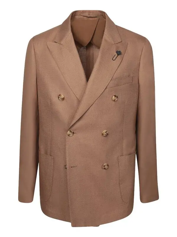 LARDINI Double-breasted Blazer - Beige