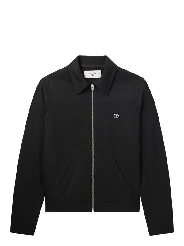 Celine Triomphe Logo-embroidered Jacket - Black