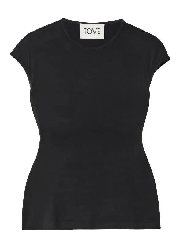 Tove Deca Stretch-jersey Top - Black