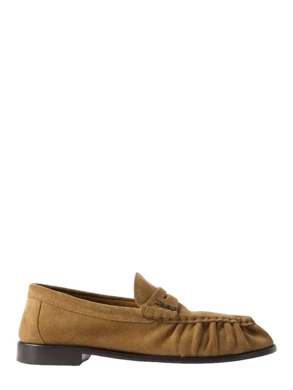 Saint Laurent Le Loafer Suede Loafers - Brown