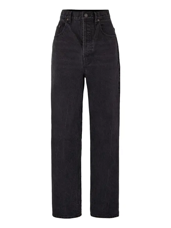 Saint Laurent High-rise Tapered Jeans - Black