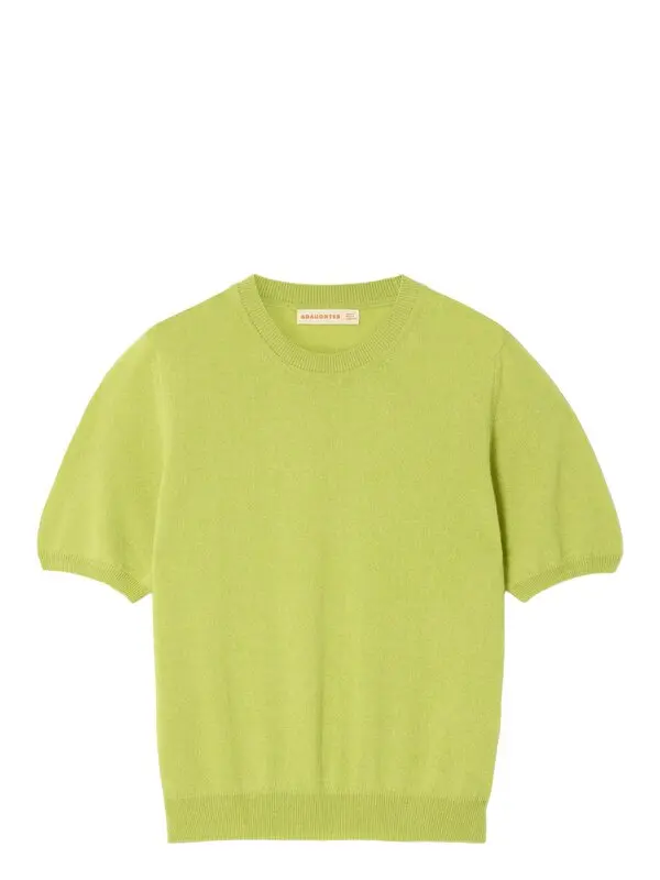 Daughter Emer Cropped Cashmere And Cotton-blend T-shirt - Green