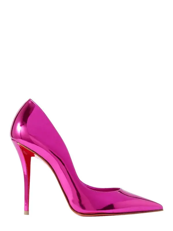 CHRISTIAN LOUBOUTIN Miss Z 100 Mirrored-leather Pumps - Pink