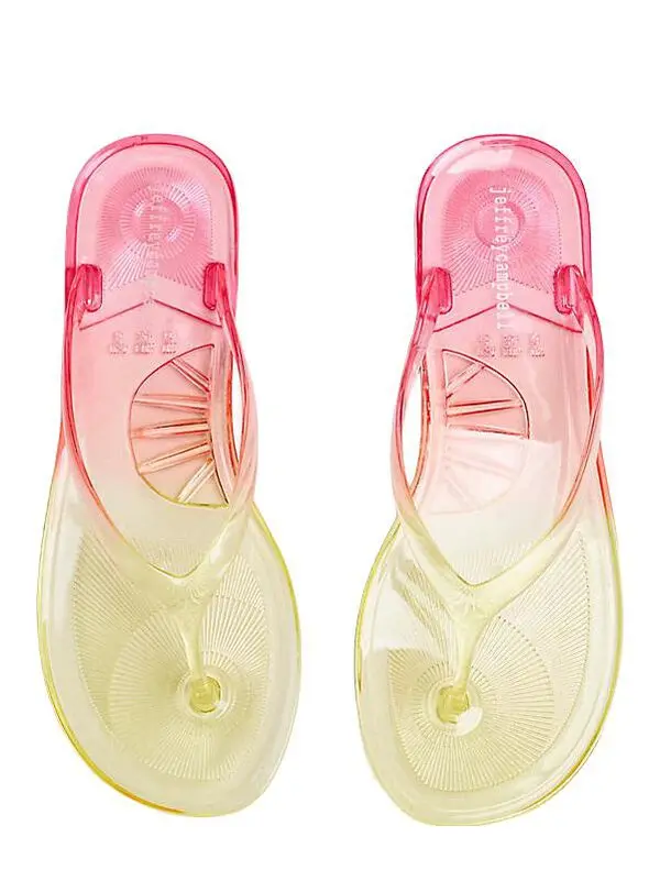 Jeffrey Campbell Beach Jelly Flip Flops - Yellow Fuchsia Gradient