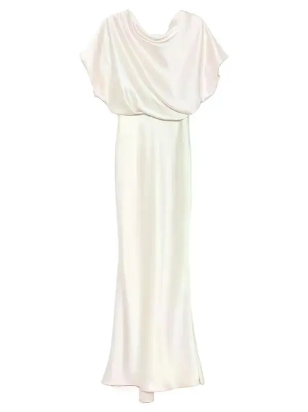 Amsale Draped Satin Gown - Neutrals