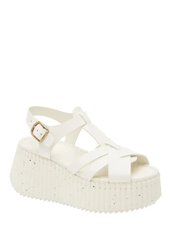 Chloé Nama Wedge Platform Sandal - Eggshell