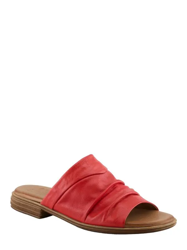 SPRING STEP SHOES Jaleel Leather Slide Sandal - Red