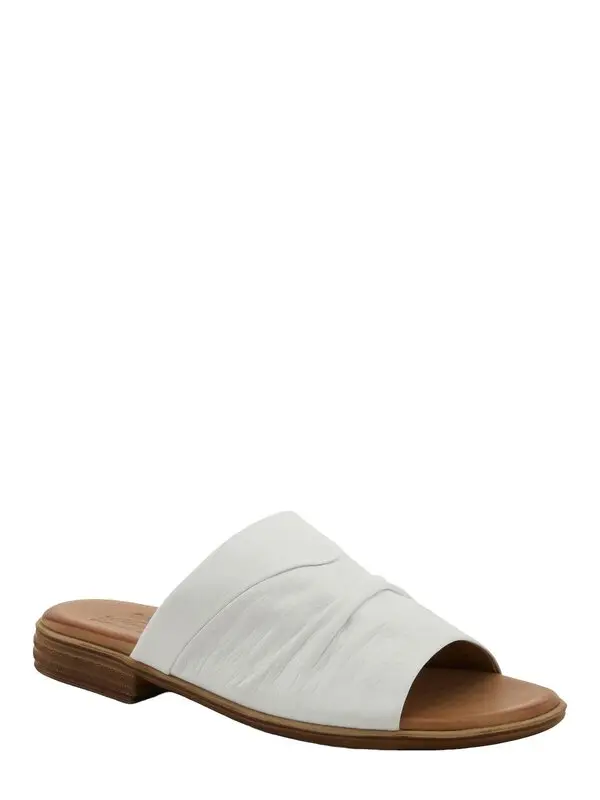 SPRING STEP SHOES Jaleel Leather Slide Sandal - White