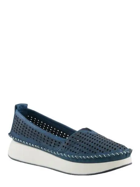 SPRING STEP SHOES Emerson Platform Loafer - Blue