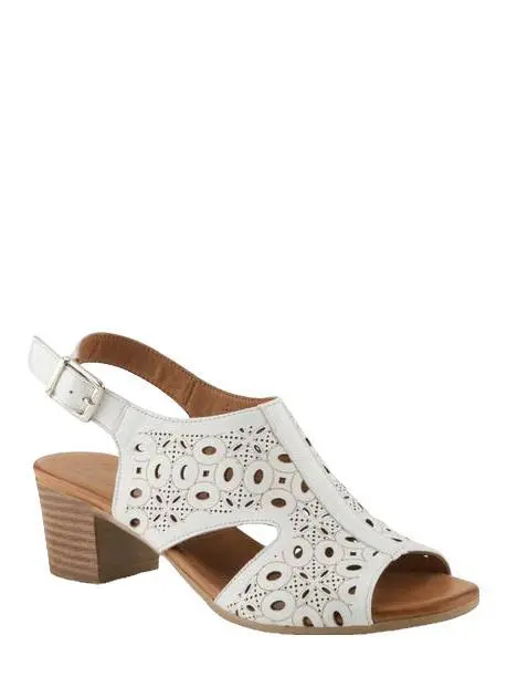 SPRING STEP SHOES Kovach Leather Slingback Sandals - White