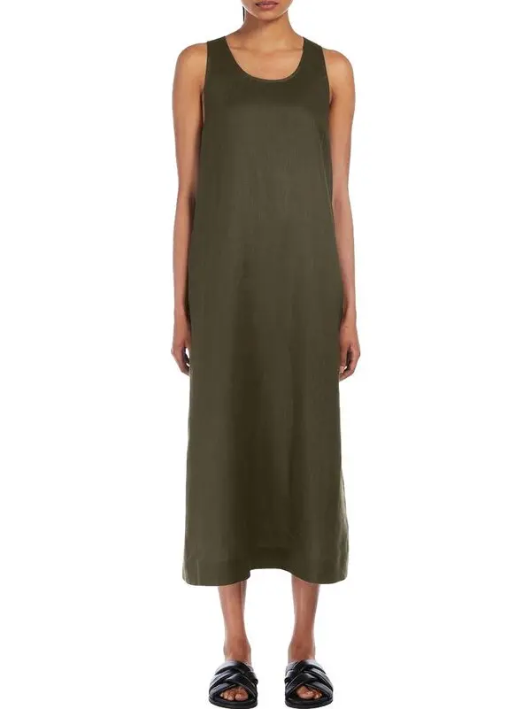 MM BY MAX MARA Mm Douglas Twist Back Sleeveless Linen Maxi Dress - Dark Green
