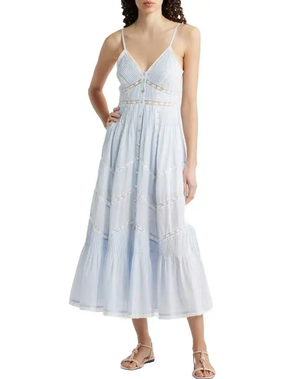 LoveShackFancy Esilda Cotton Dress With Lace Trim - Baby Bluebell