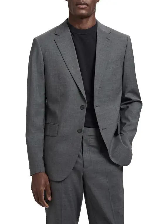 Mango Turin Solid Wool Sport Coat - Grey