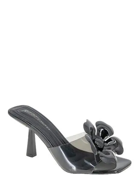 Bcbgmaxazria Remani Flower Embellished Sandals - Smoke/ Black