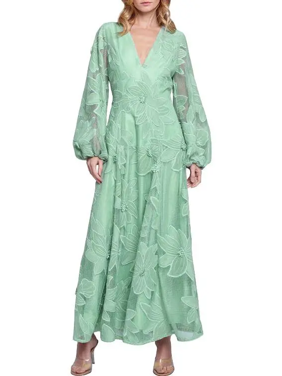 CIEBON Sarilla Floral Lace Maxi Gown - Mint
