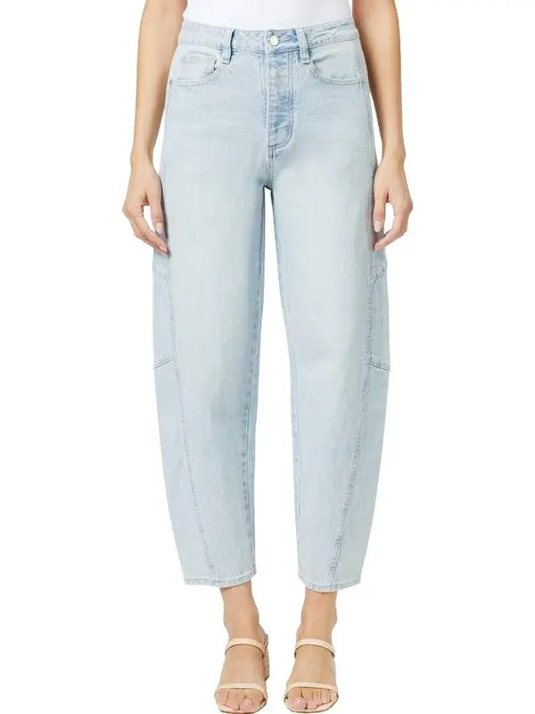 Habitual High-waist Crop Barrel Leg Jeans - Glacier