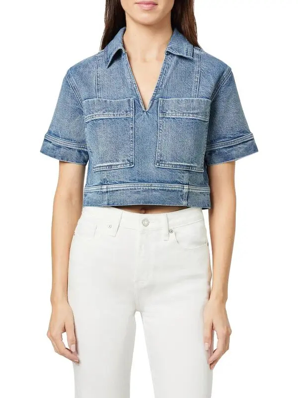 Habitual Boxy Crop Denim Shirt - Marine