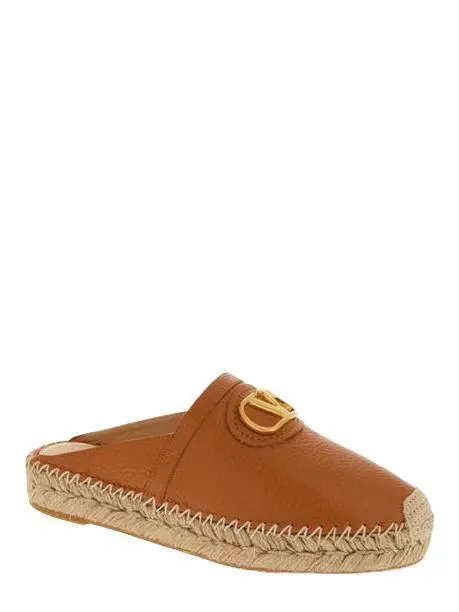 Valentino Garavani Vlogo Leather Mule - Almond/ Beige