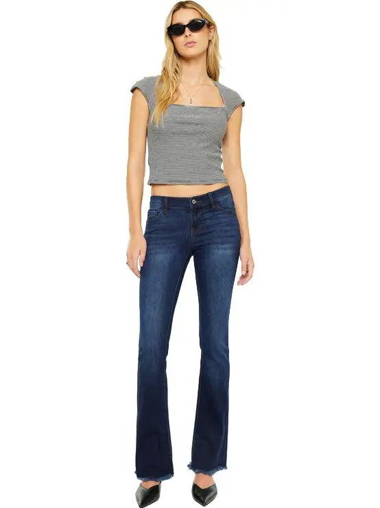 KANCAN Anne Low Rise Bootcut Jeans - Dark Wash