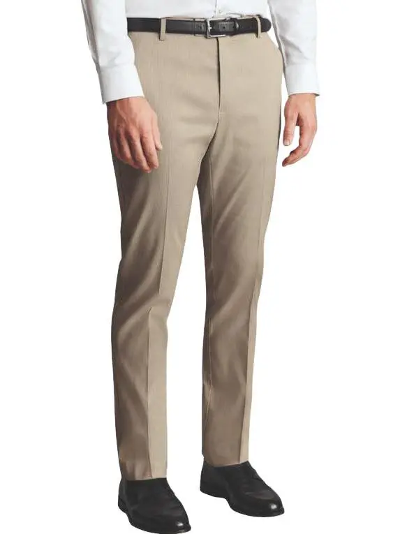 CHARLES TYRWHITT Smart Texture Trousers - Limestone