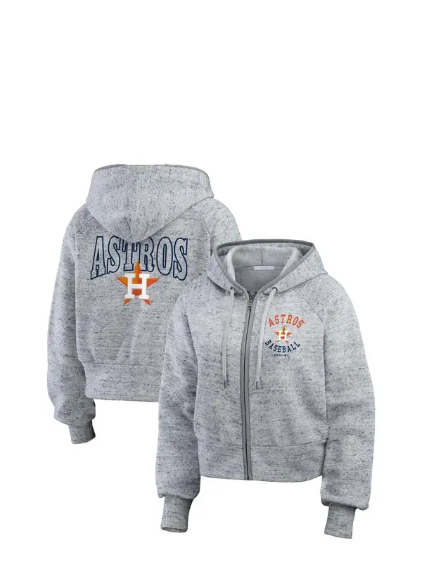 WEAR BY ERIN ANDREWS Fleece Cropped Full-zip Hoodie - Heather Gray