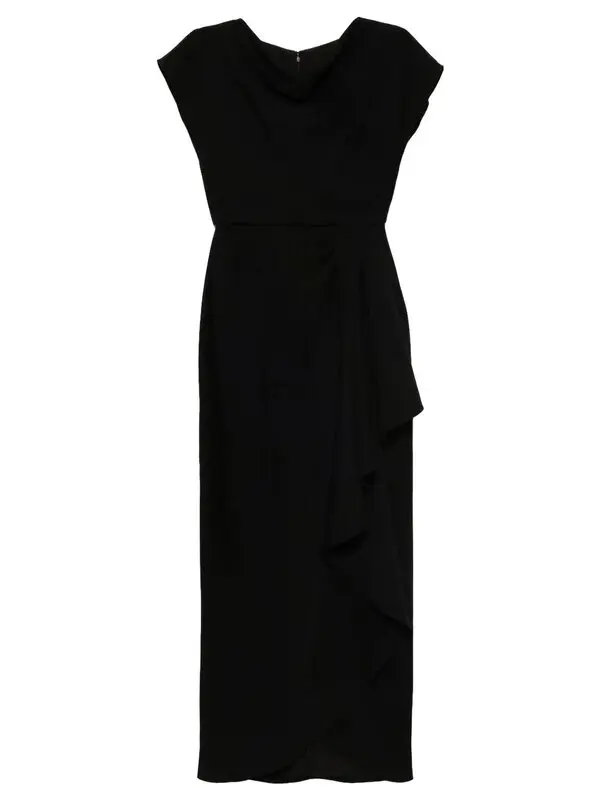 Amsale Draped Crepe Gown - Black