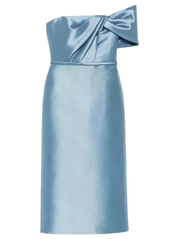 Amsale Bow Cocktail Dress - Blue