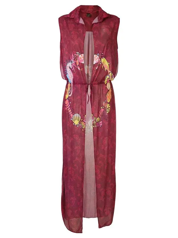 AMIR SLAMA Printed Beach Dress - Red